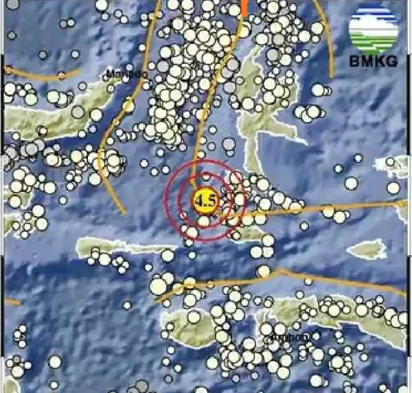 Pagi Ini Labuha Maluku Utara Diguncang Gempa 4,5 Magnitudo